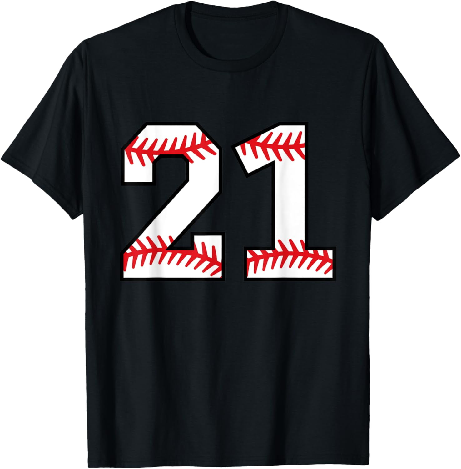 Number #21 Baseball Softball Varsity Number T-Shirt - Walmart.com