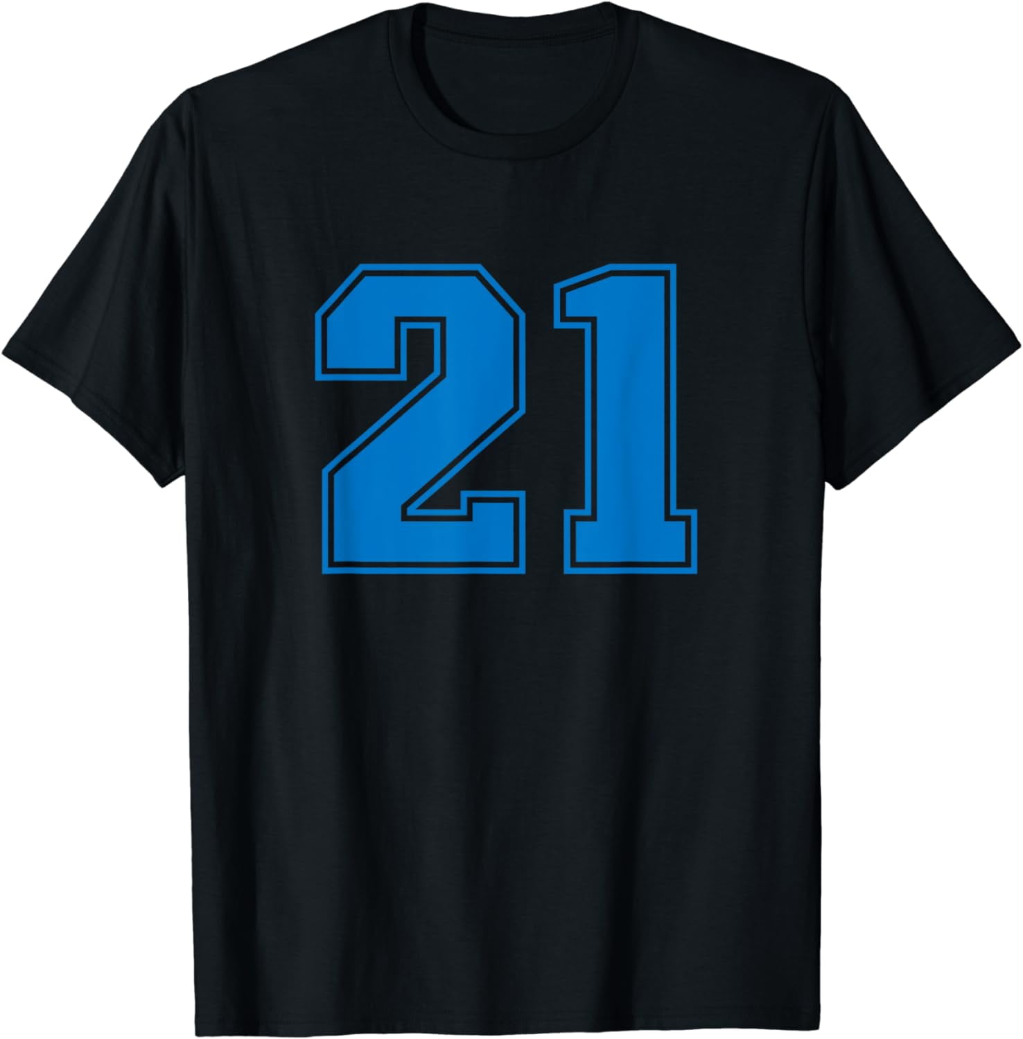 Number #21 Blue Sports Jersey Lucky Number T-Shirt - Walmart.com