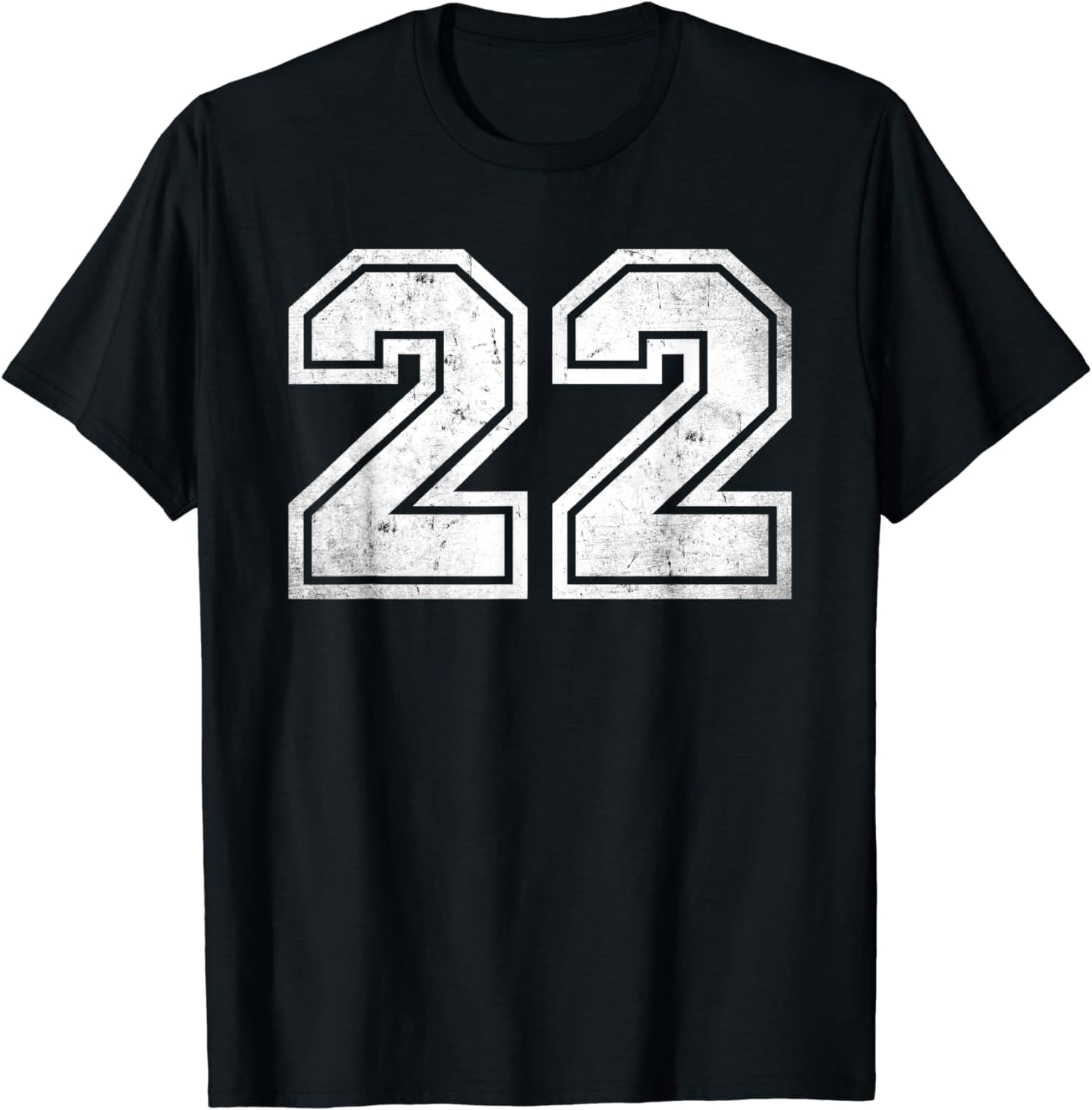 Number #22 Sports Jersey Birthday Age Lucky No. Distressed T-Shirt ...