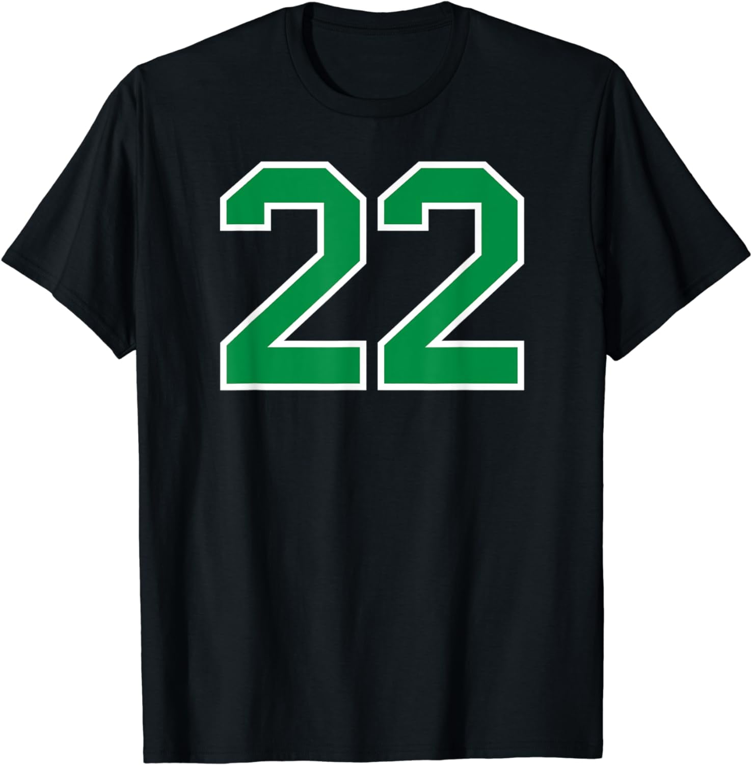 Number #22 Sports Jersey Green White Lucky Number T-Shirt - Walmart.com