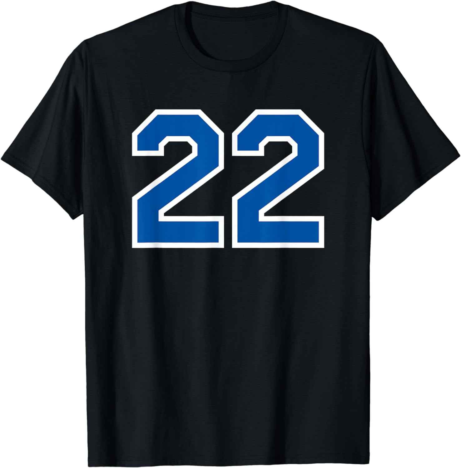 Number #22 Sports White Blue Lucky Number T-Shirt - Walmart.com