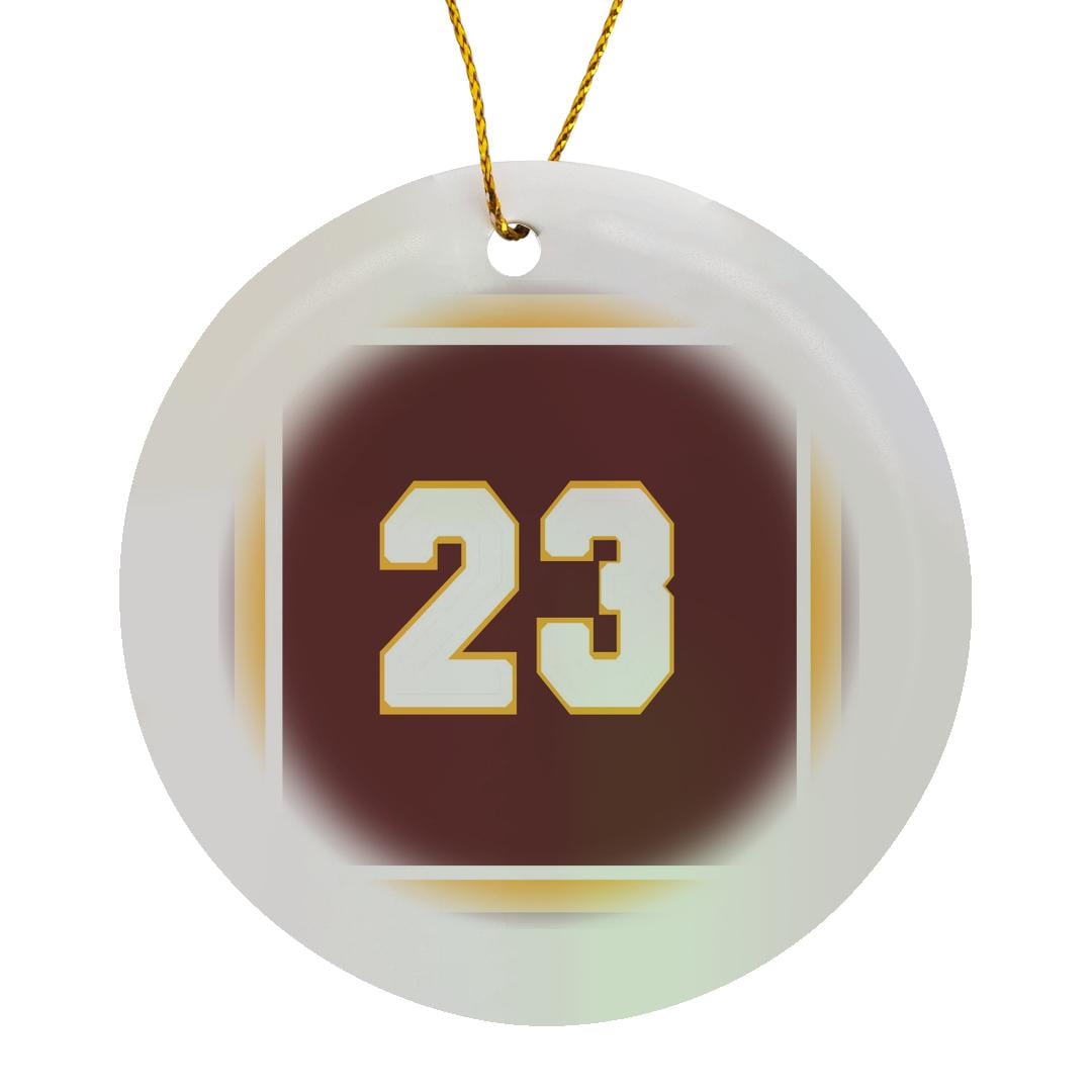 3drose, Number 23 in White Trimmed in Gold on a Maroon Background Outer ...