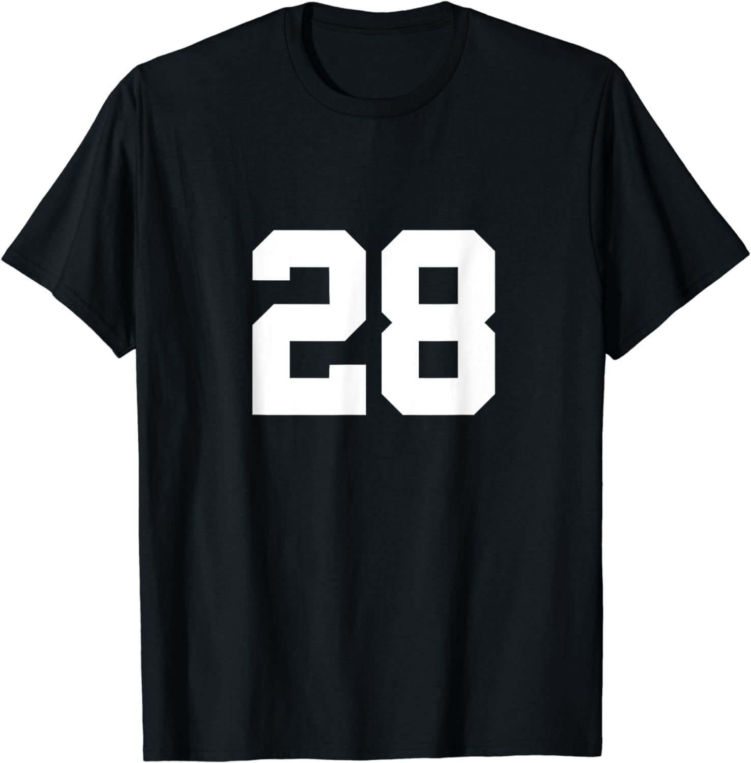 Number 28 Front & Back Numbers Sports Team Jersey Birthday T-Shirt ...