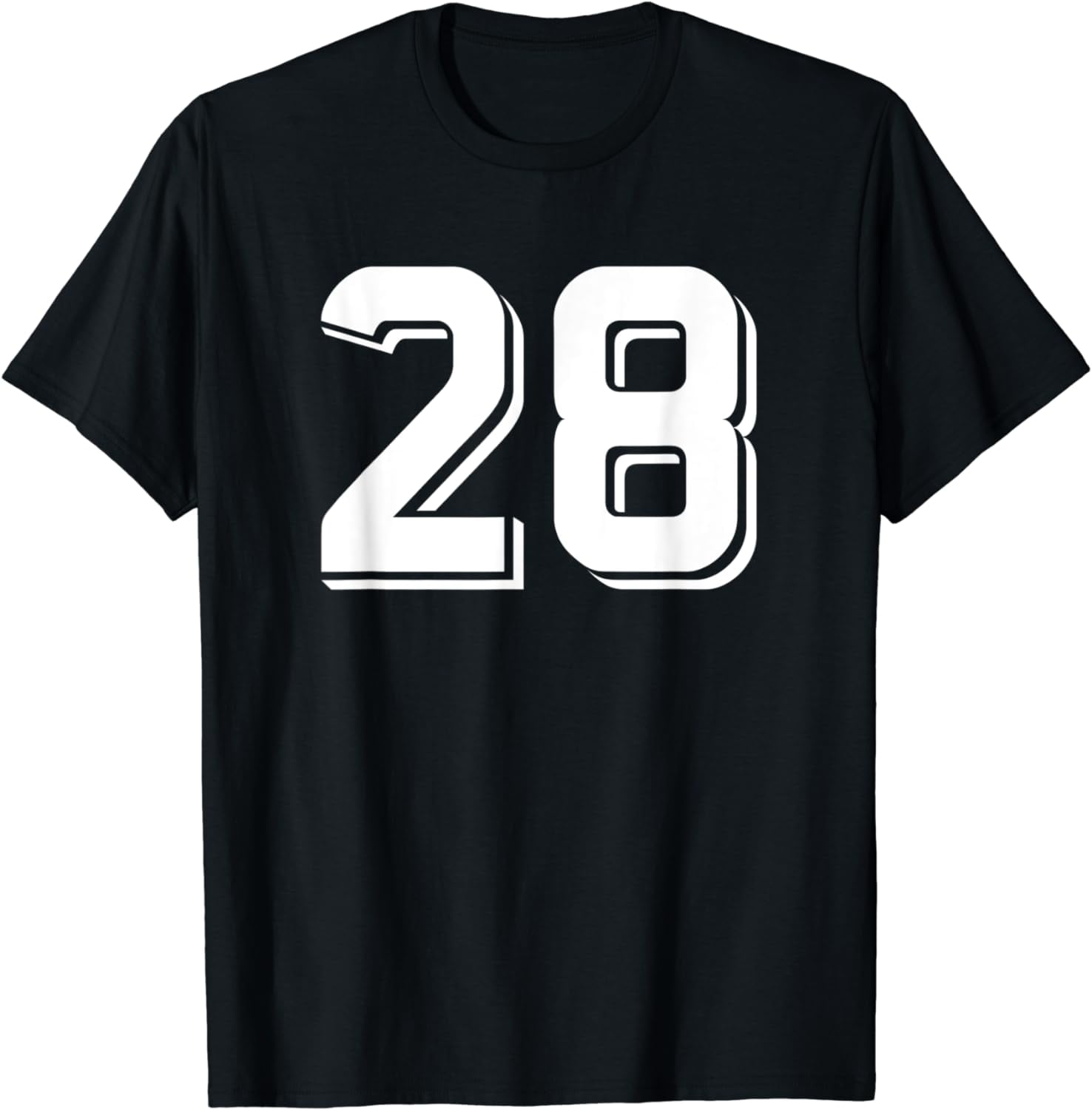 Number #28 Retro Sports Jersey Uniform White Lucky Number T-Shirt ...