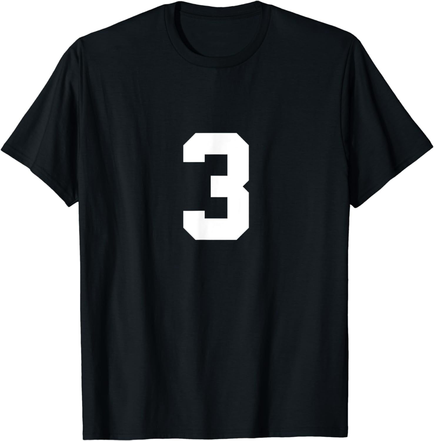 Number 3 Front & Back Numbers Sports Team Jersey Birthday T-Shirt ...