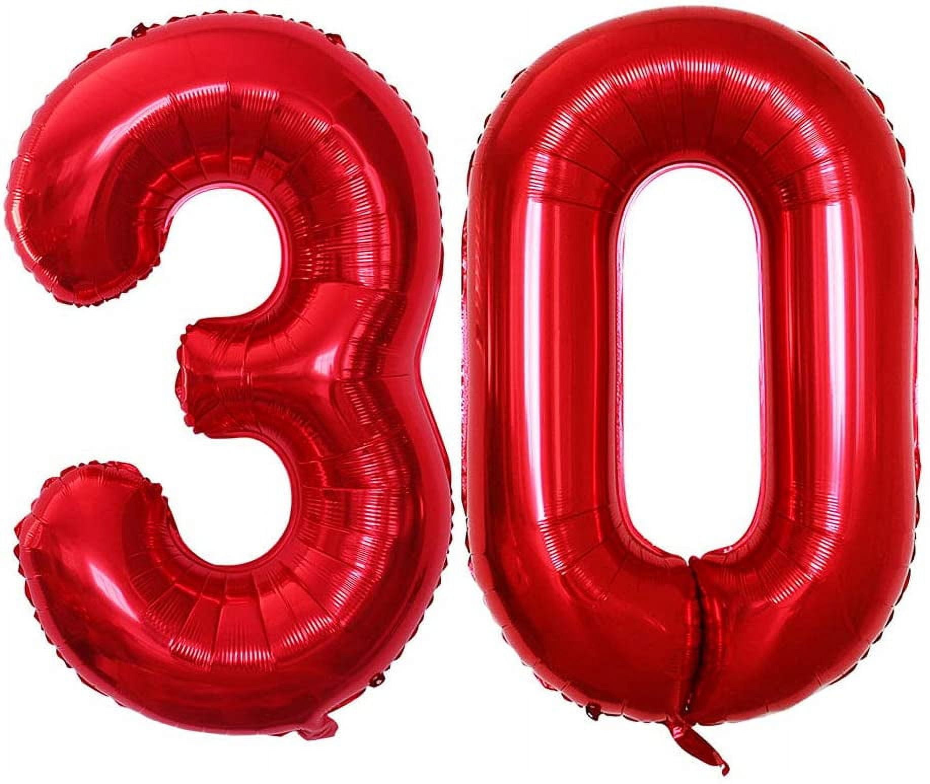 Number 30 Balloons for 30th Birthday Party Decorations,42 Inch Jumbo ...