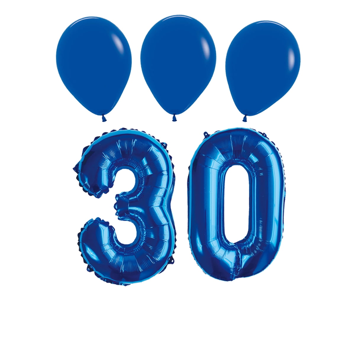 Number 30 Blue Balloon 32 Inch Foil Mylar Birthday Milestone 3 Matching ...