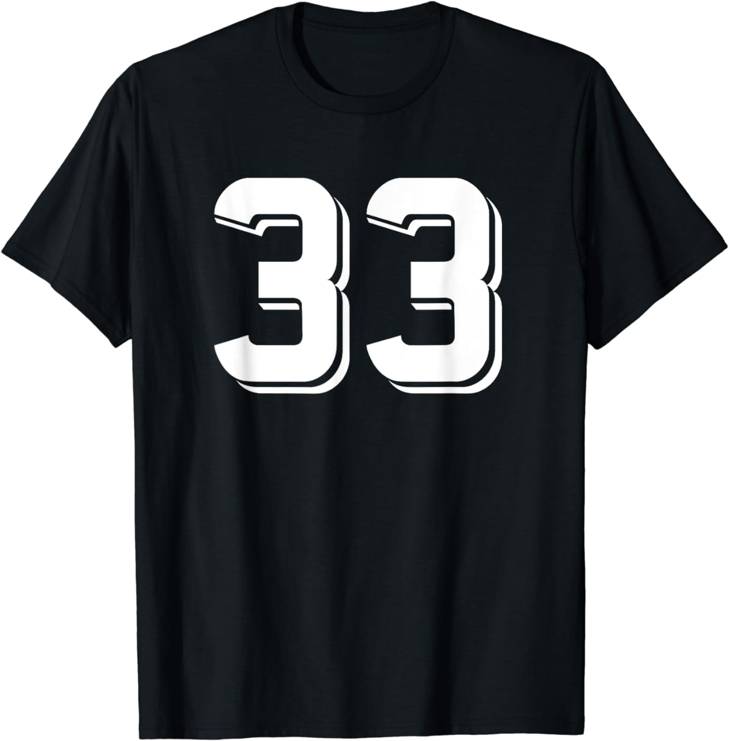 Number #33 Retro Sports Jersey Uniform White Lucky Number T-Shirt ...