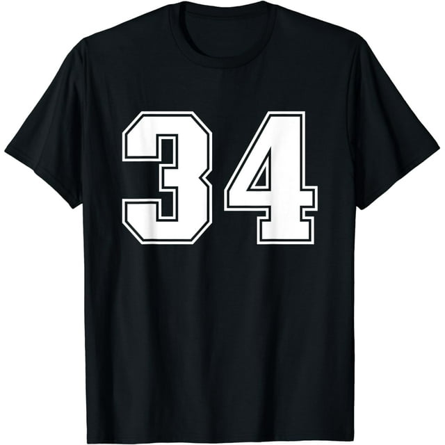 Number #34 Sports Jersey Lucky Number T-Shirt - Walmart.com