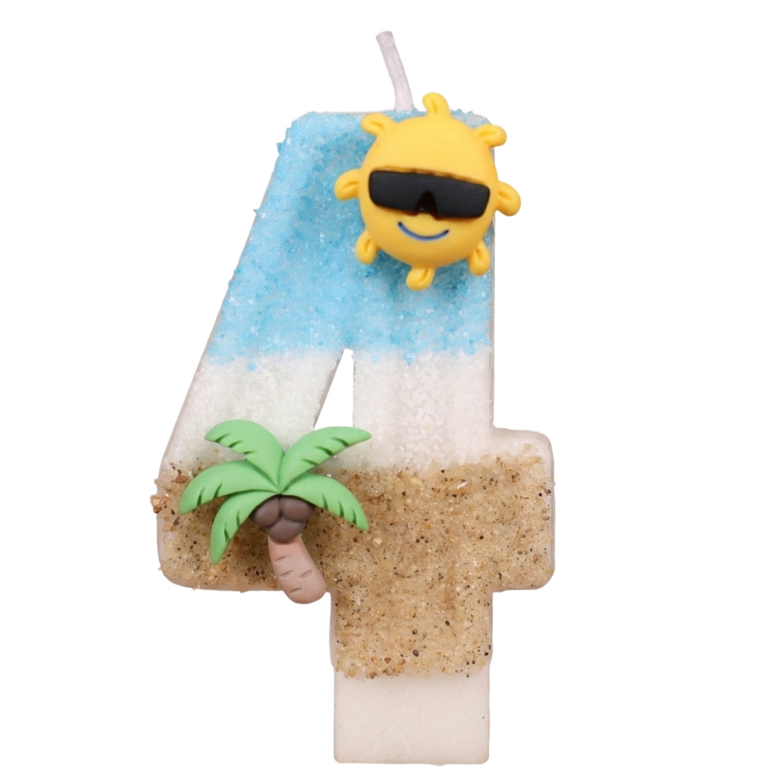 Number 4 Birthday Candle, Beach Birthday Party Decorations, Palm Tree ...