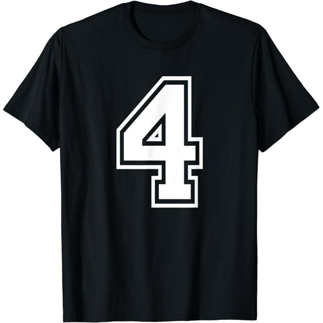 Number 4 Birthday Numbered Uniform Sports Jersey Team T-Shirt - Walmart.com