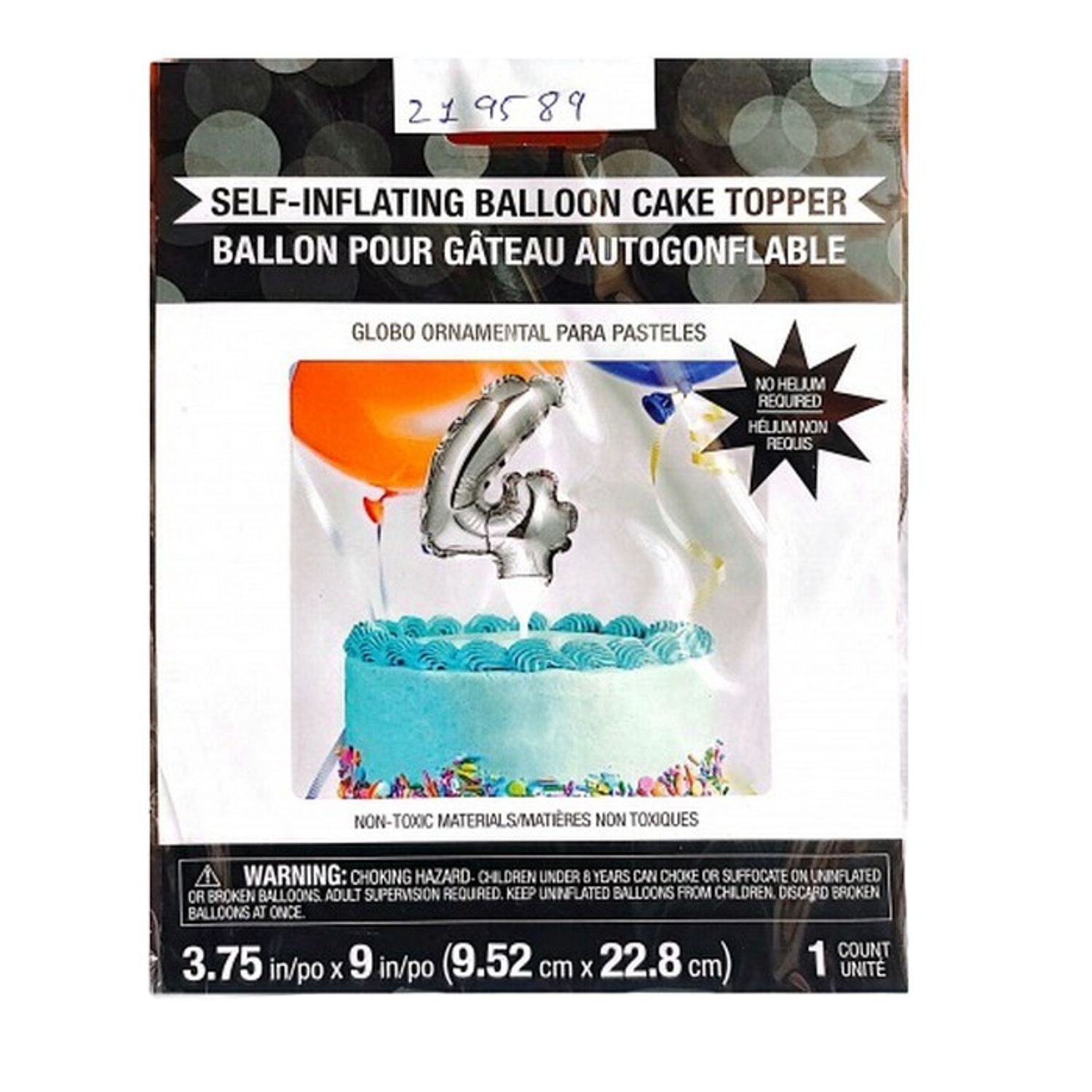 Number 4 Self-Inflating Balloon Cake Topper - Walmart.com