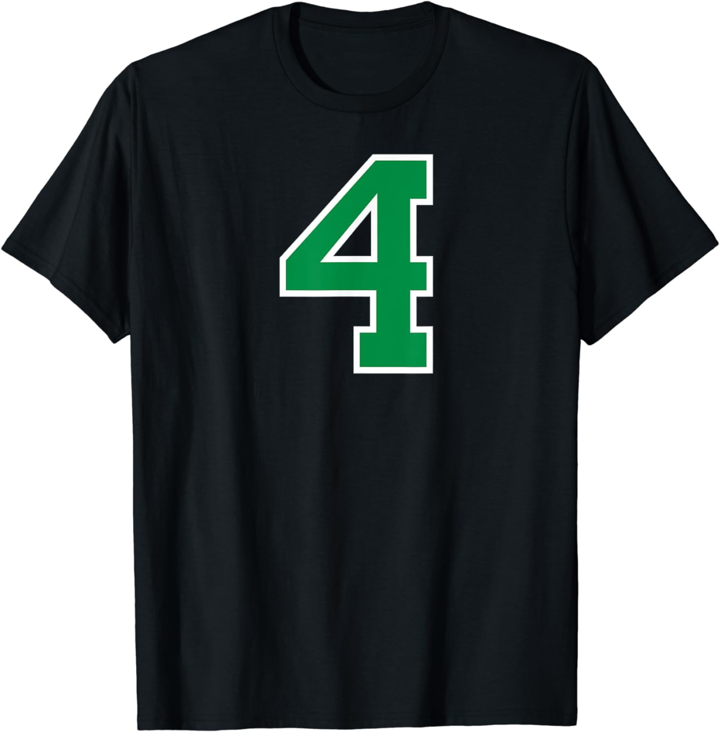 Number #4 Sports Jersey Green White Lucky Number T-Shirt - Walmart.com