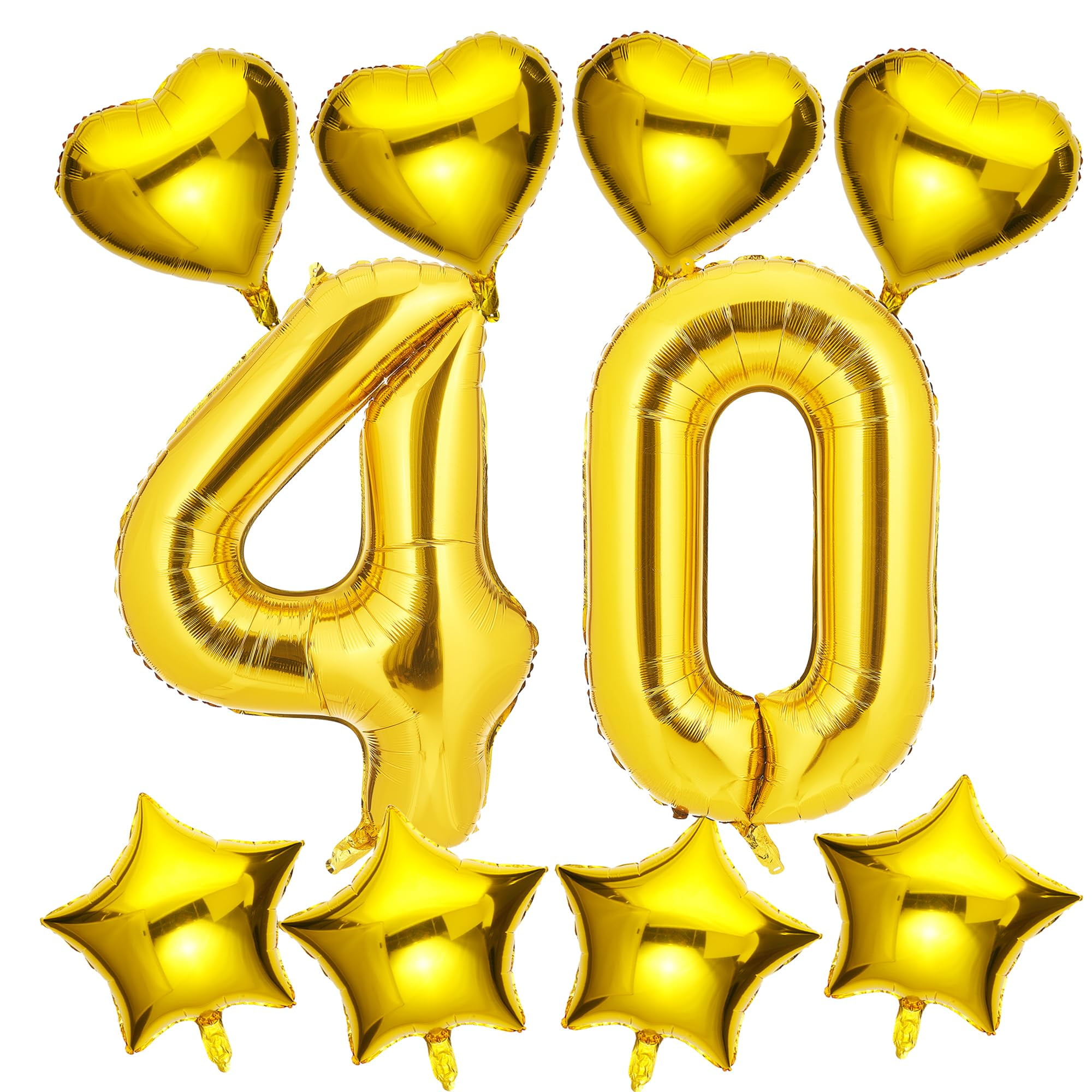 Number 40 Balloons 40 MMF7 Inch Foil Mylar Balloons With 4Pcs 18 Inch ...