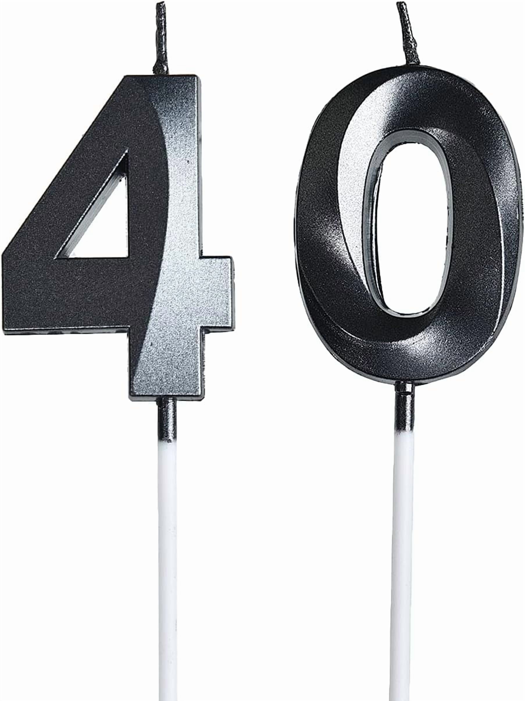 Number 40 Birthday Candles Cake Topper for Birthday Decorations Party ...