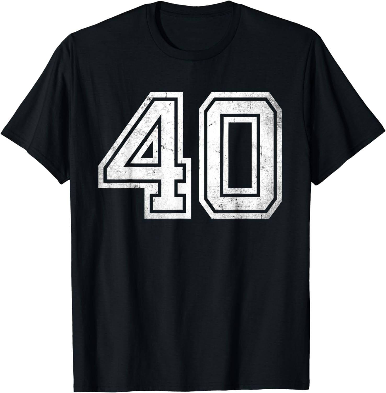 Number #40 Forty Sport Jersey Lucky No. Birthday Age Vintage T-Shirt ...