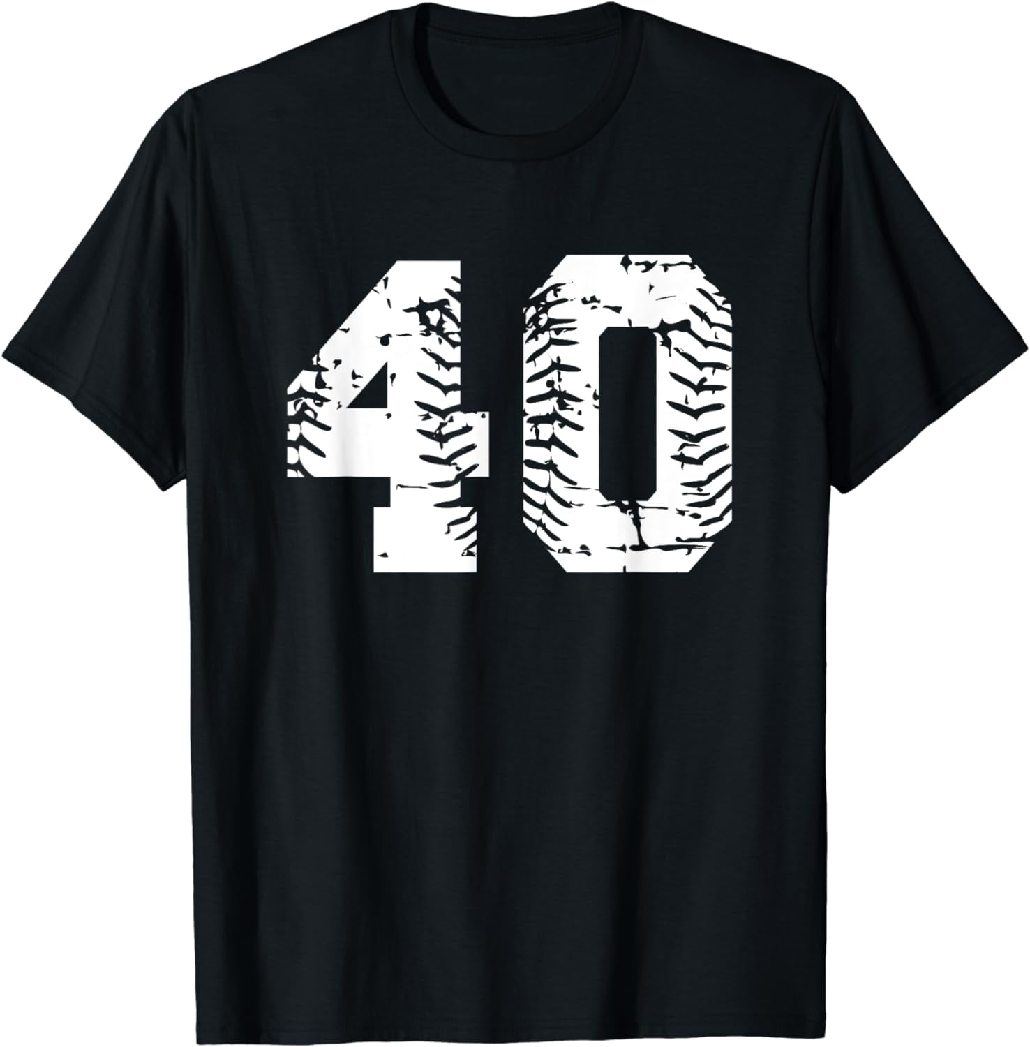 Number #40 Softball Baseball Jersey Grunge Lucky Number T-Shirt ...