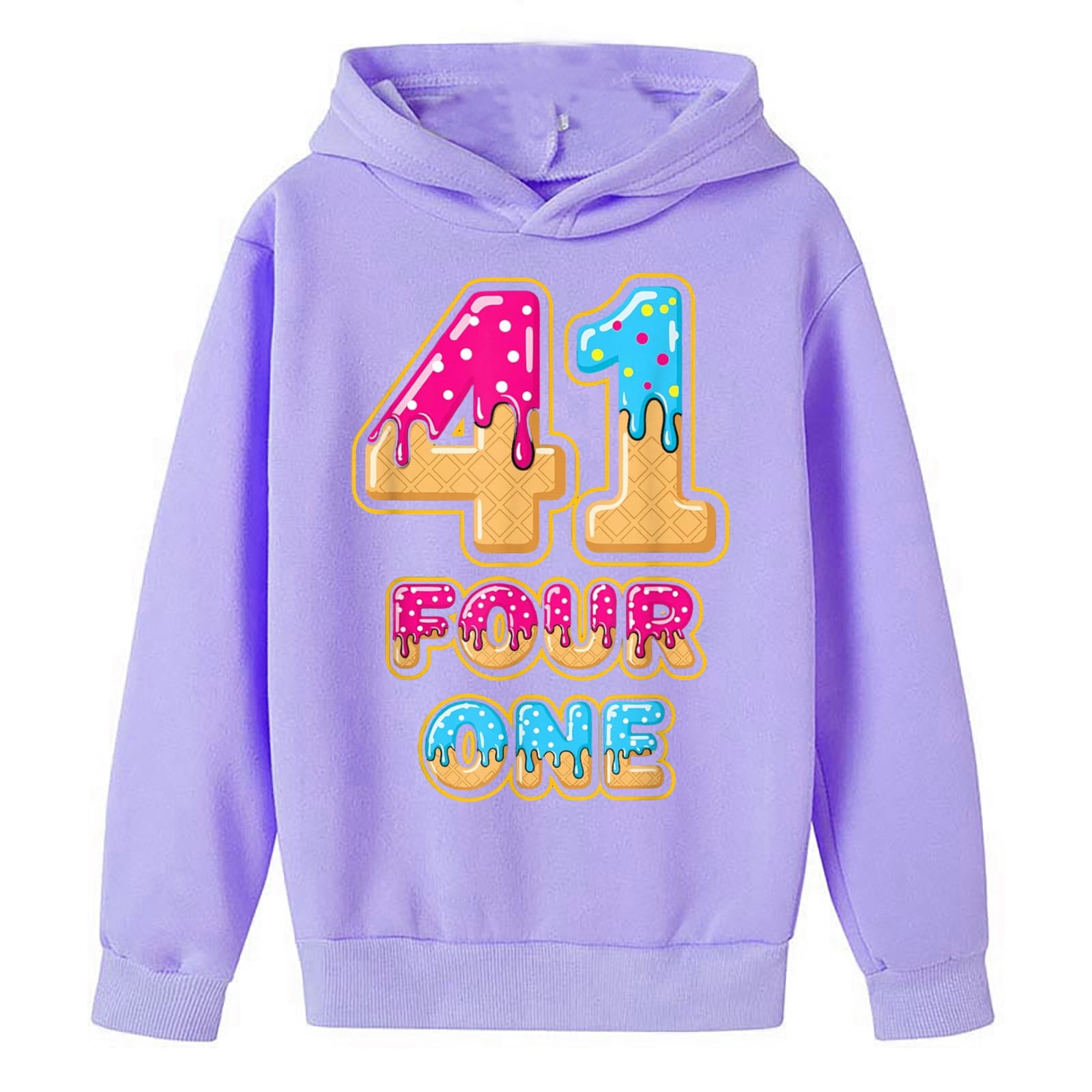 Number 41 Graphic Hoodie - 41 Meme Funny Kid Hooded,41 Ice Cream Drip ...