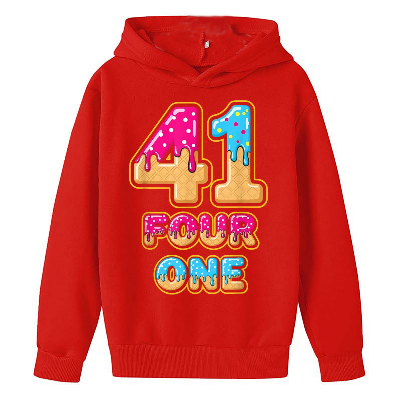 Number 41 Graphic Hoodie - 41 Meme Funny Kid Hooded,41 Ice Cream Drip ...
