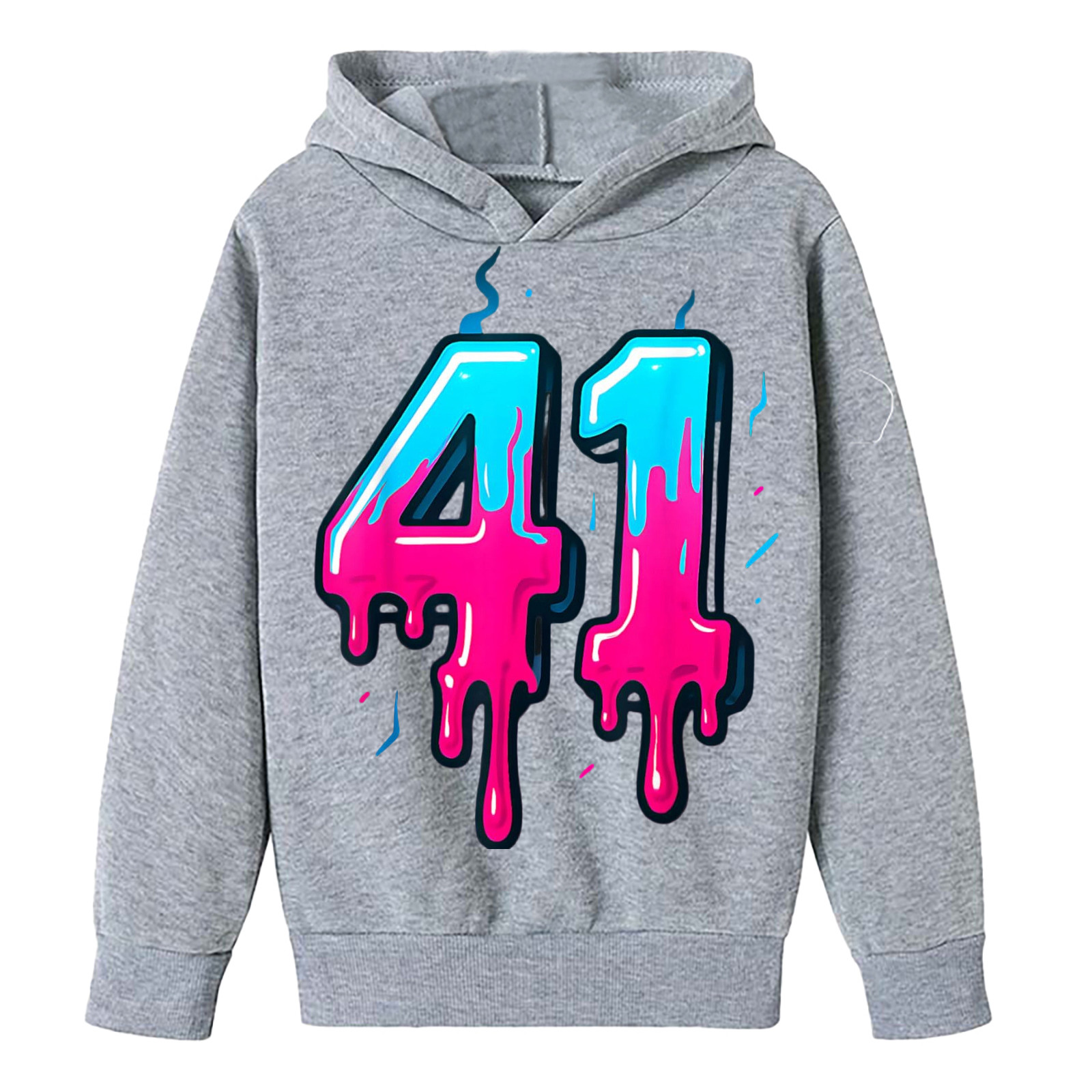 Number 41 Graphic Hoodie - 41 Meme Funny Kid Hooded,41 Ice Cream ,Long ...
