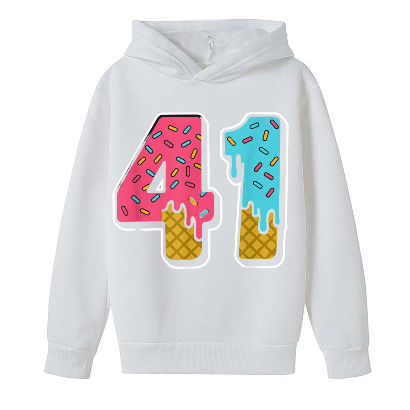 Number 41 Graphic Hoodie - 41 Meme Funny Kid Hooded,41 Ice Cream ,Long ...