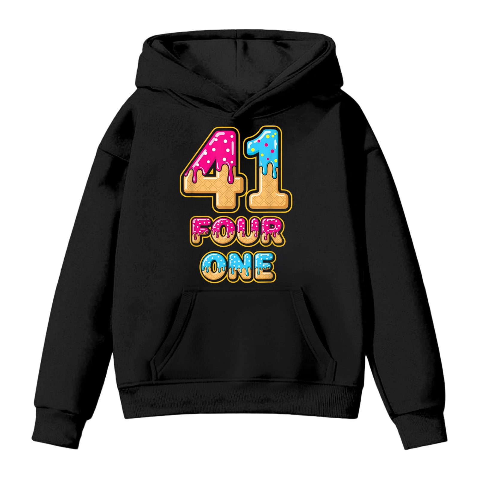 Number 41 Graphic Hoodie - 41 Meme Funny Kid Hooded,41 Ice Cream Drip ...