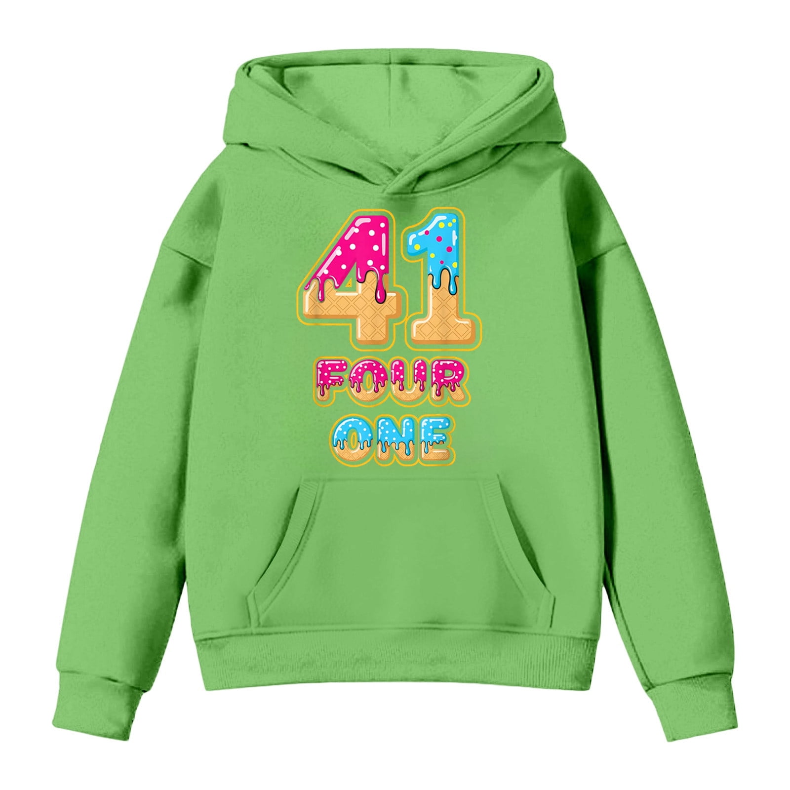 Number 41 Graphic Hoodie - 41 Meme Funny Kid Hooded,41 Ice Cream Drip ...