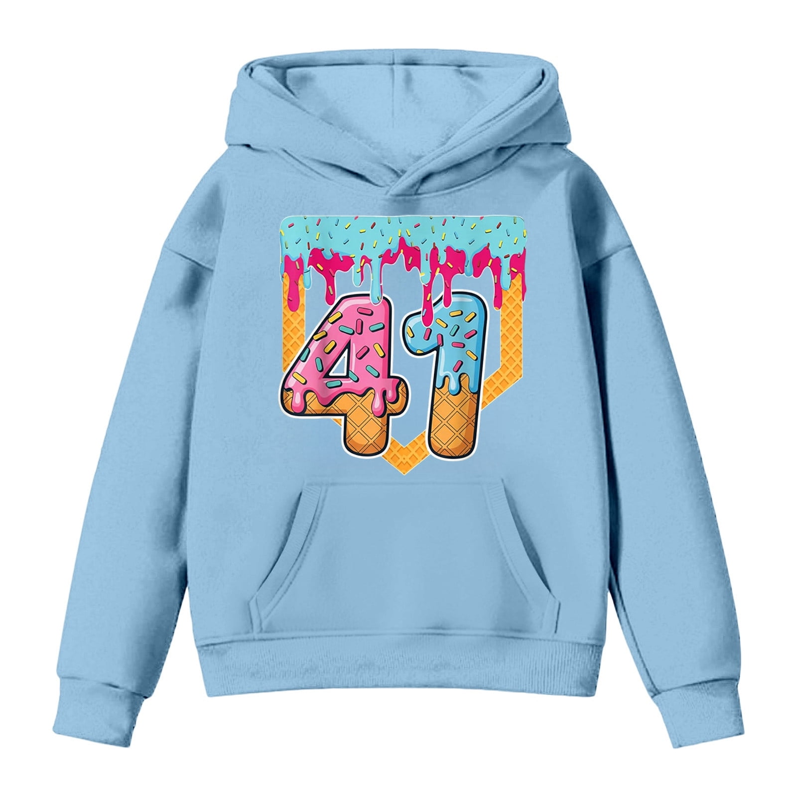 Number 41 Graphic Hoodie - 41 Meme Funny Kid Hooded,41 Ice Cream Drip ...