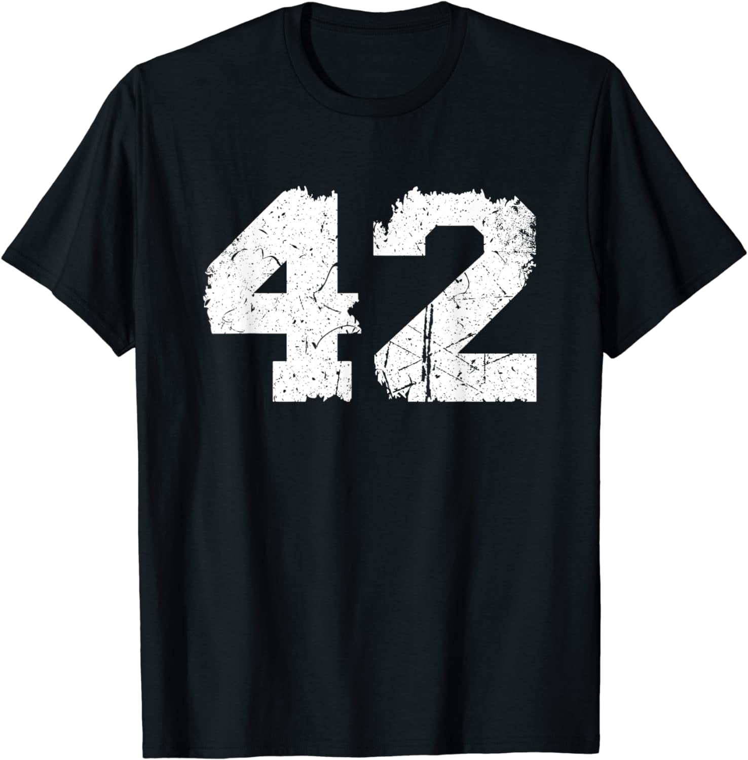 Number #42 Sports Jersey Vintage Torn White Lucky Number T-Shirt ...
