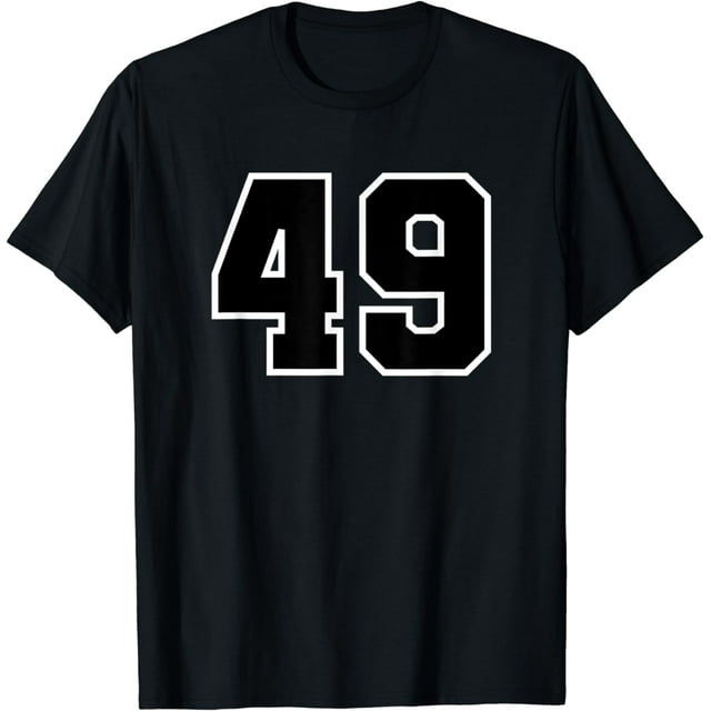 Number #49 Sports Jersey, Birthday Age Favorite Lucky Number T-Shirt ...