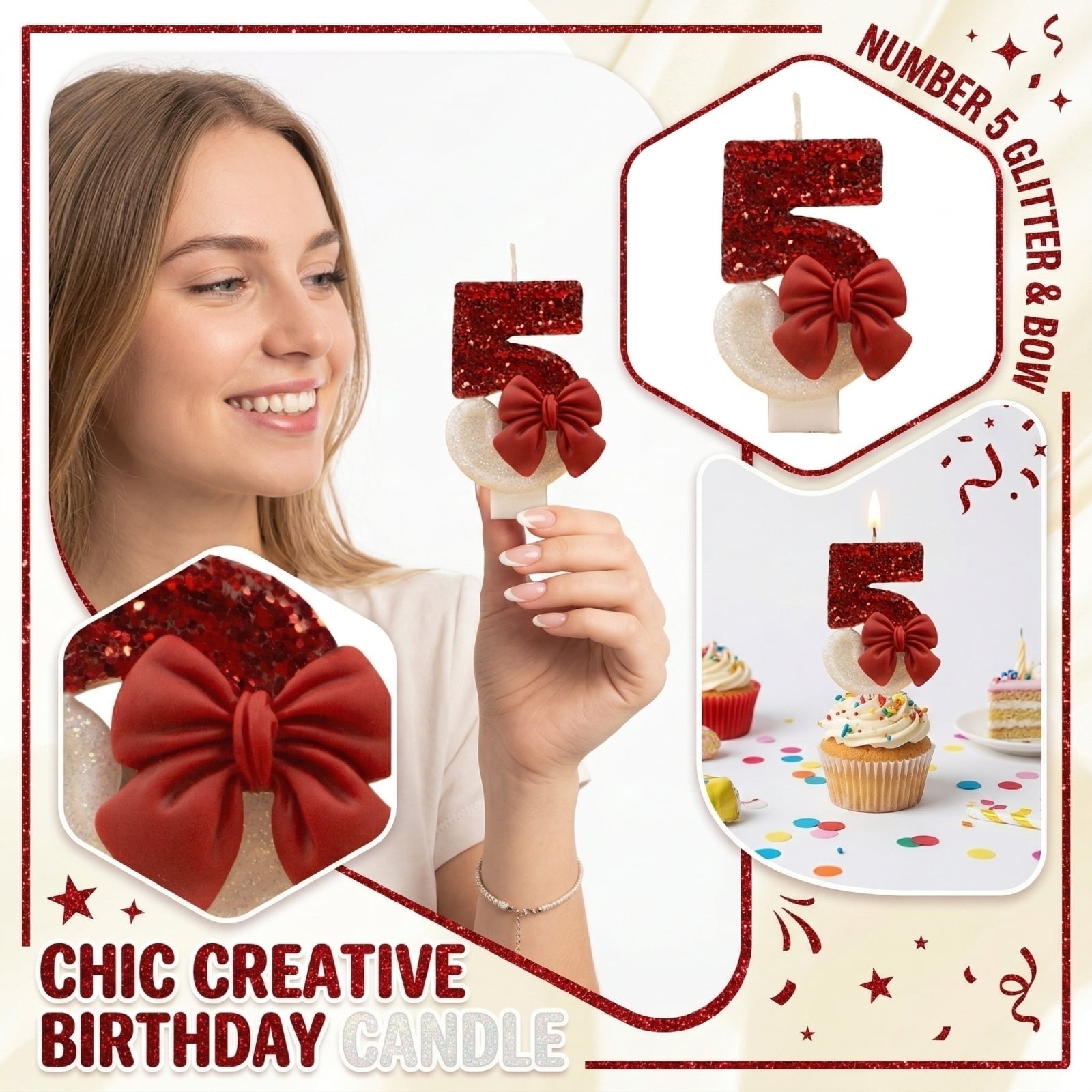 Number 5 Birthday Candle for Party Celebration Holiday Festive ...