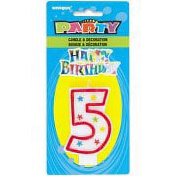 Number 5 Birthday Candle and Cake Topper (Pack of 10) - Walmart.com