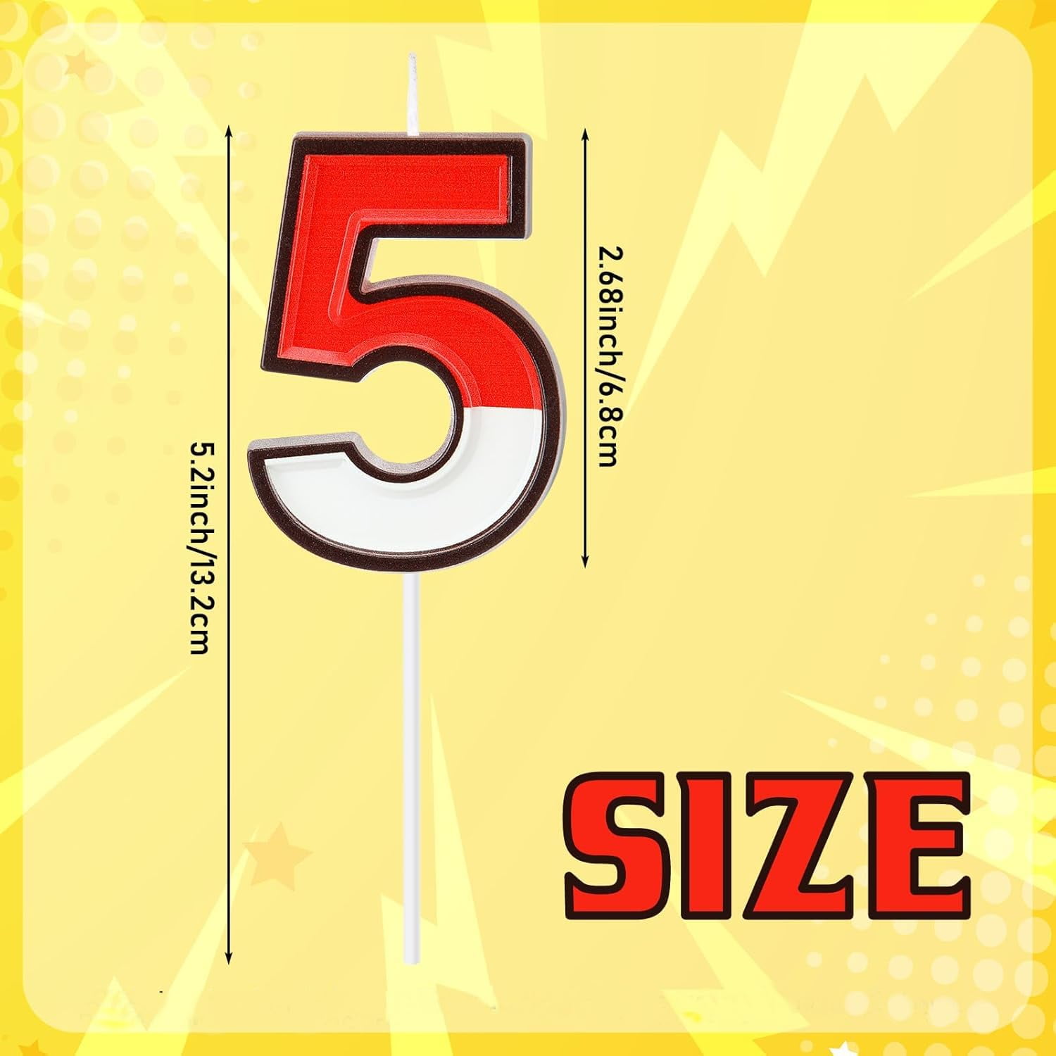 Number 5 Cartoon AJH3 Red and White Birthday Cake Candle Anime Cartoon ...