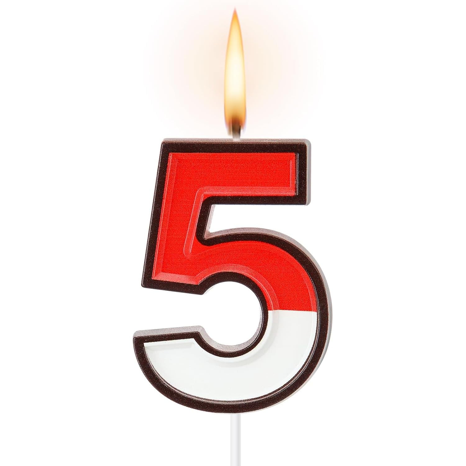 Number 5 Cartoon FEV6 Red and White Birthday Cake Candle Anime Cartoon ...