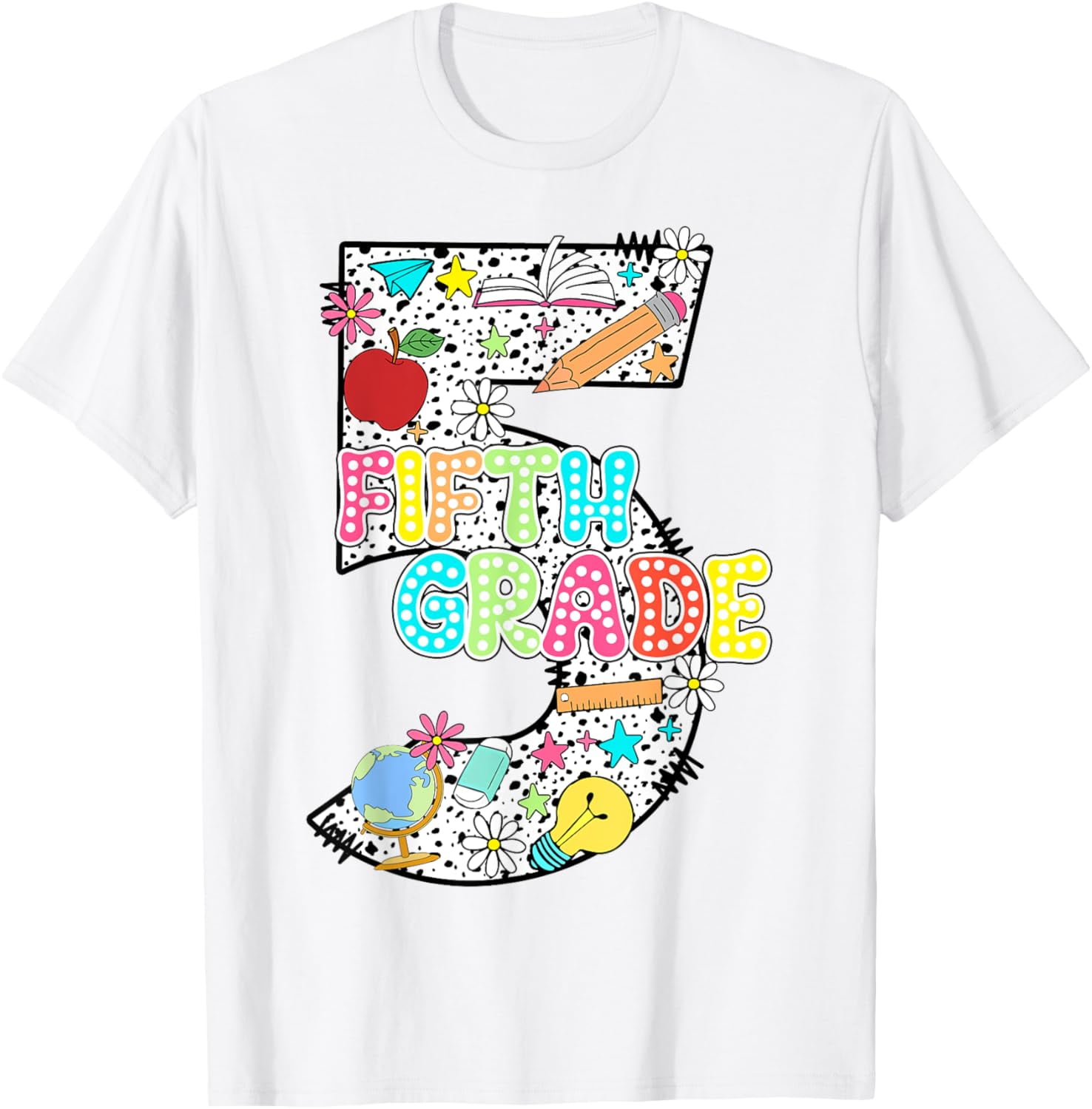 Number 5 Fifth Grade Hello 5th Grade Squad Teacher Student T-Shirt ...