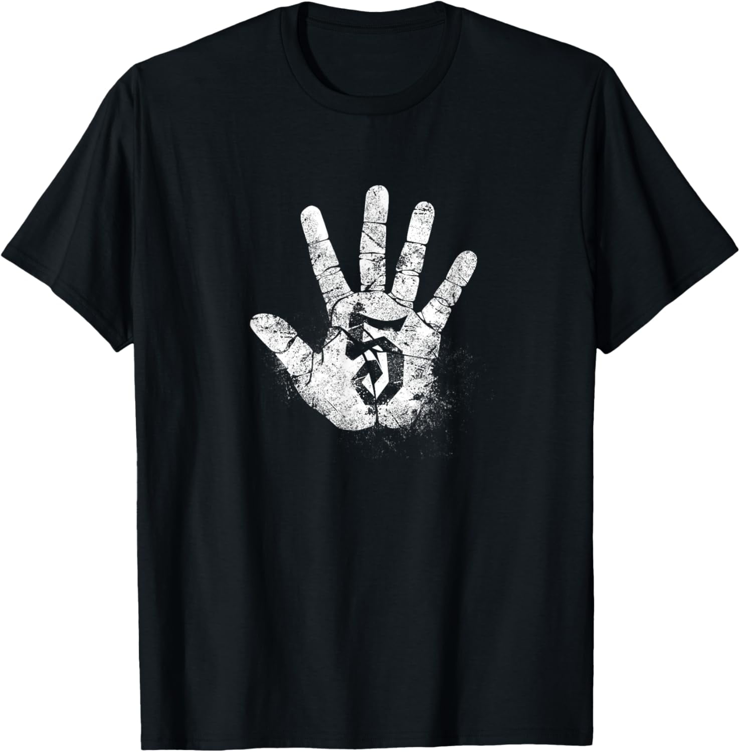 Number 5 Hi Five Hand Sign Hello Greeting Play Games Academy T-Shirt ...