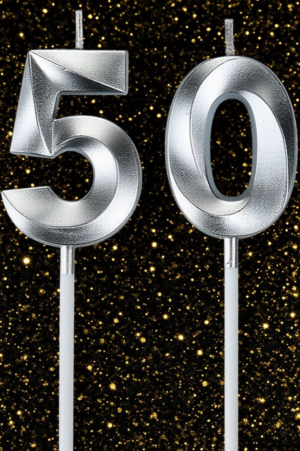 Number 50 Cake Topper - Eye-Catching Sparkle, Fits 50th Birthday Cakes ...
