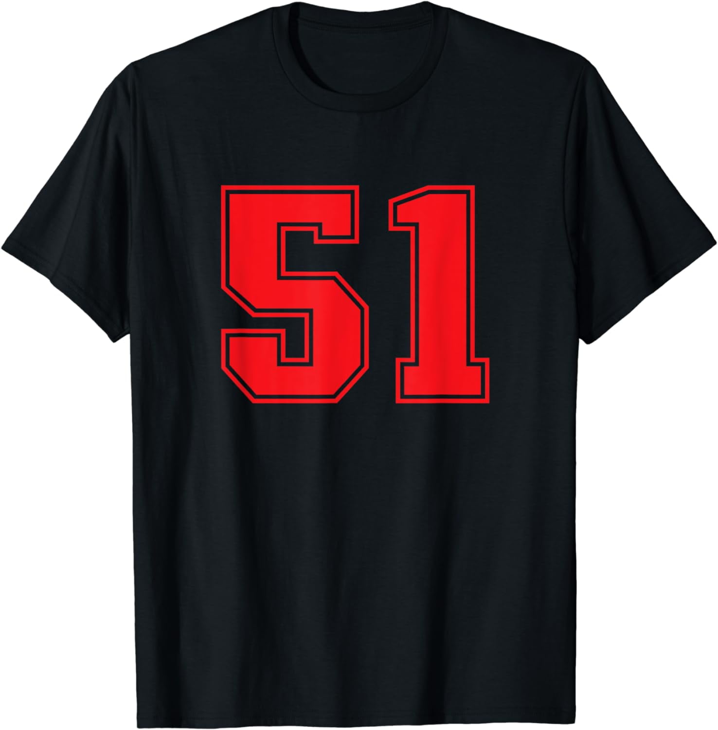 Number #51 Red Sports Jersey Lucky Number T-Shirt - Walmart.com