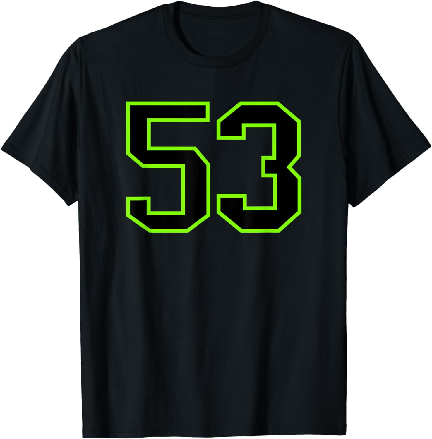 Number #53 Sports Jersey Green Black Favorite Lucky Number T-Shirt ...