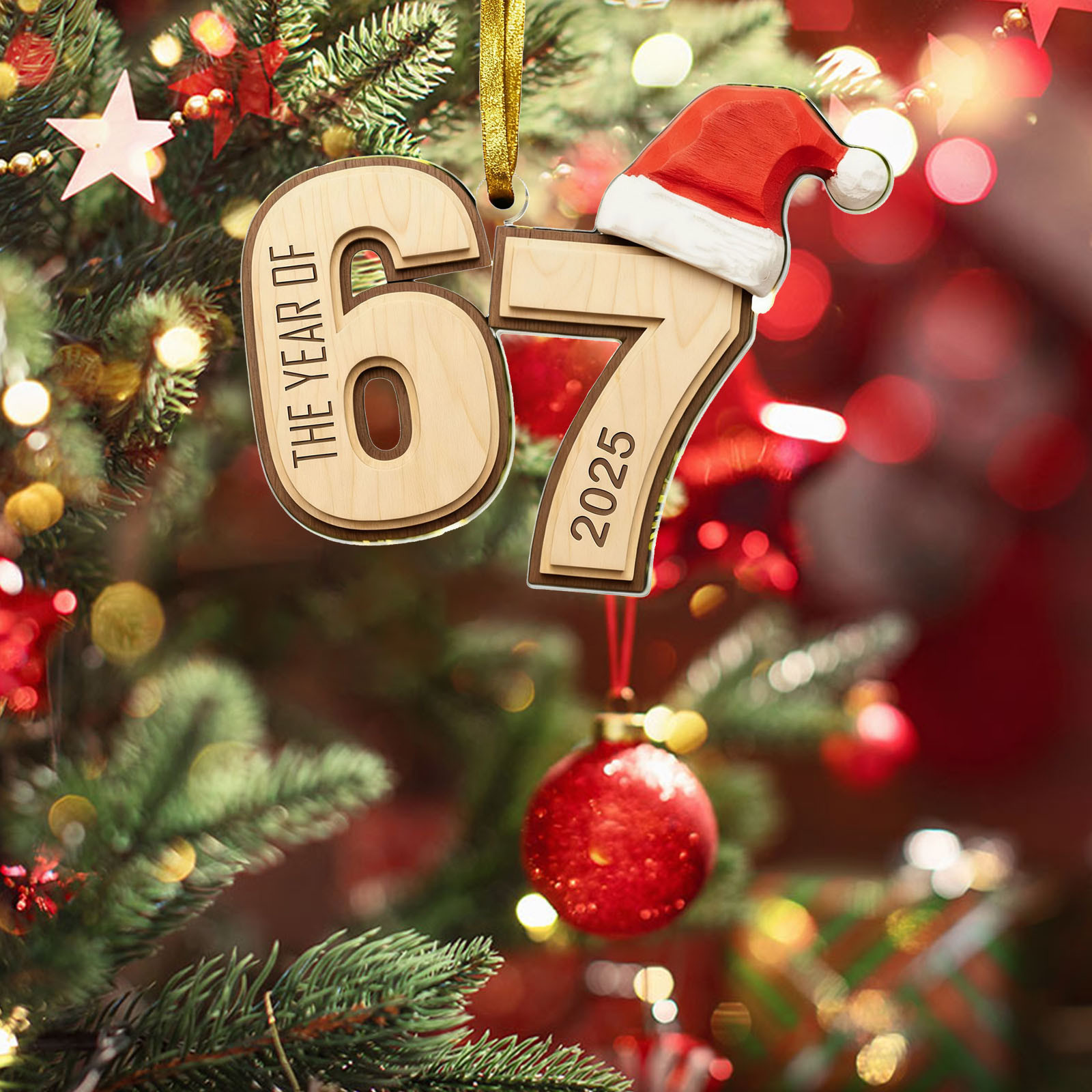Number 6 7 Ornament Vintage, Santa Says Six Seven Christmas Ornament ...