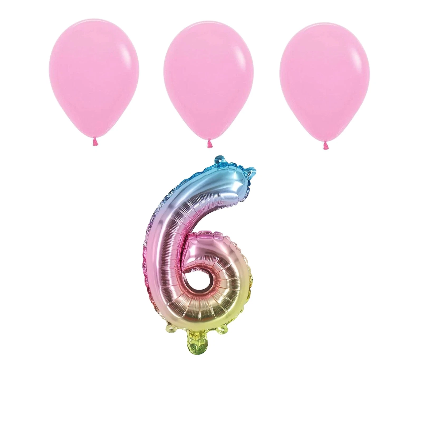 Number 6 Colorful Balloon 32" Foil Mylar Birthday Milestone 3 Colorful ...