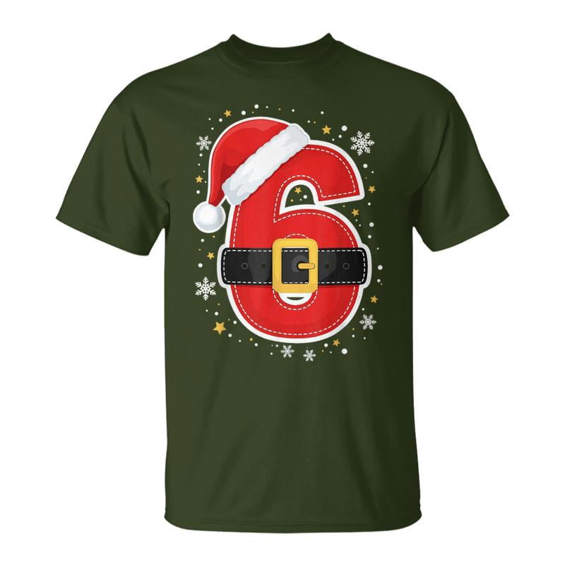 Number 67 Matching Six Seven 6 7 Meme Santa Hat Christmas TShirt ...