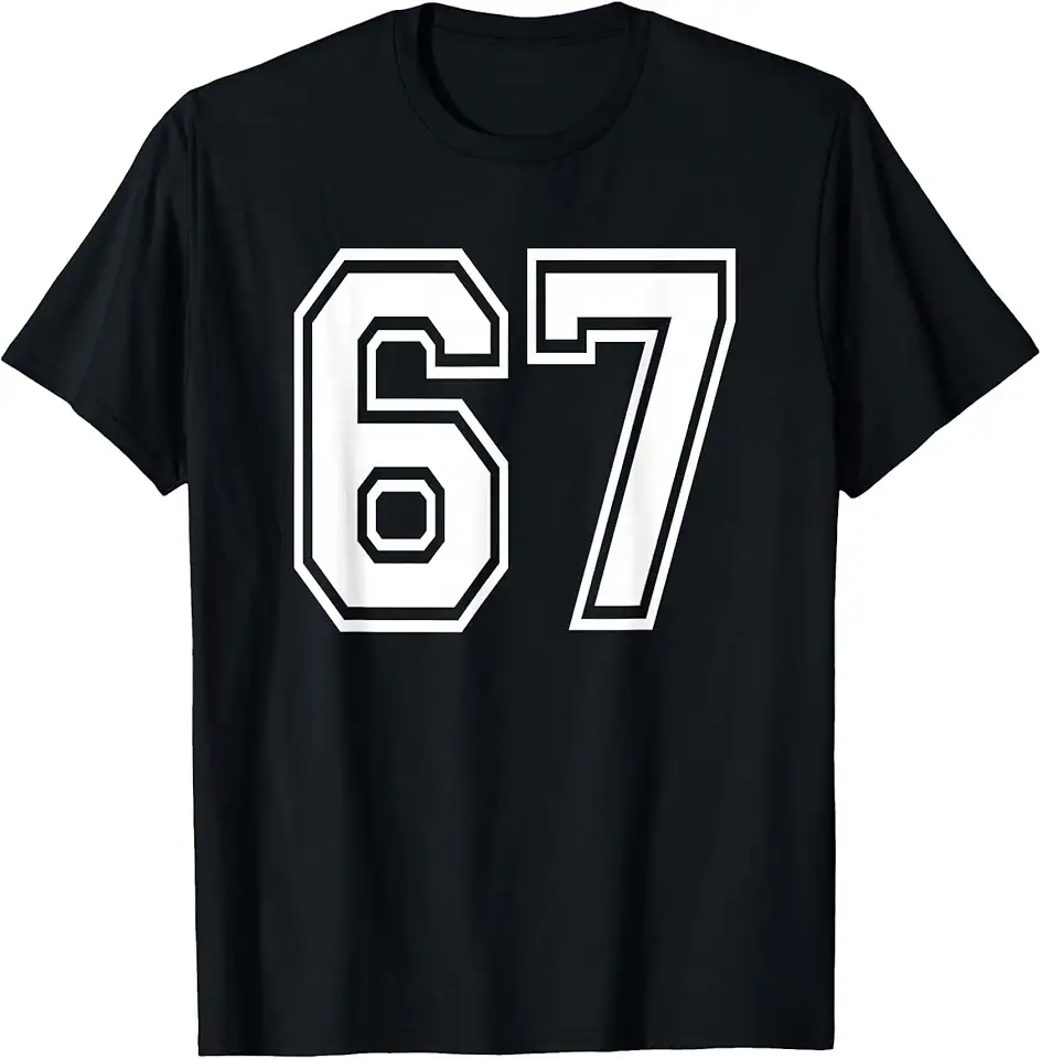Number 67 Numbered Uniform Sports Jersey Team 67th Birthday T-Shirt ...