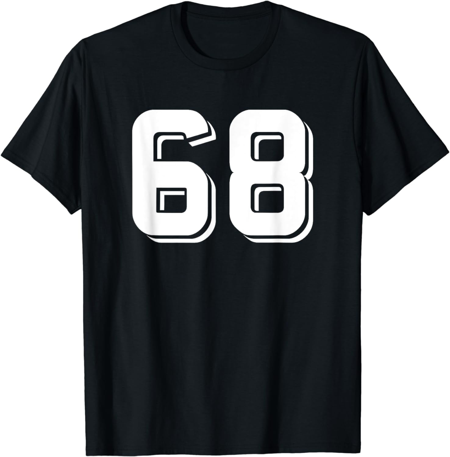 Number #68 Retro Sports Jersey Uniform White Lucky Number T-Shirt ...