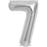 Number 7 Balloon, 32.5", Silver - Walmart.com