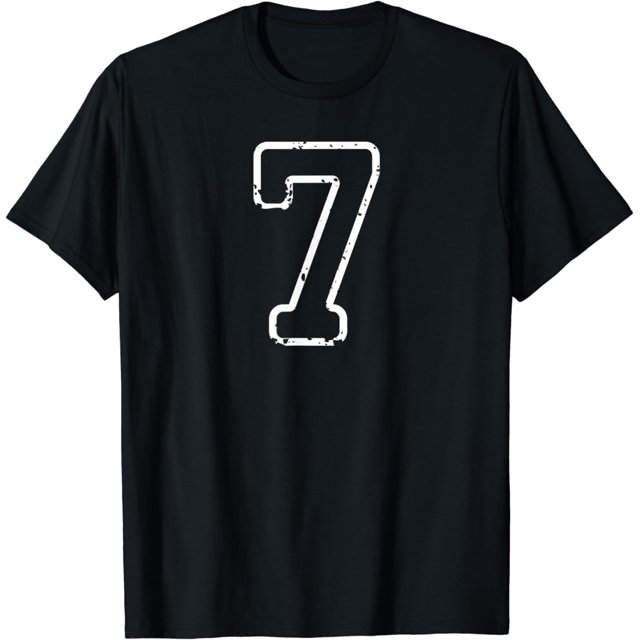 Number #7 Sports Jersey Birthday Age Favorite Lucky Number T-Shirt ...