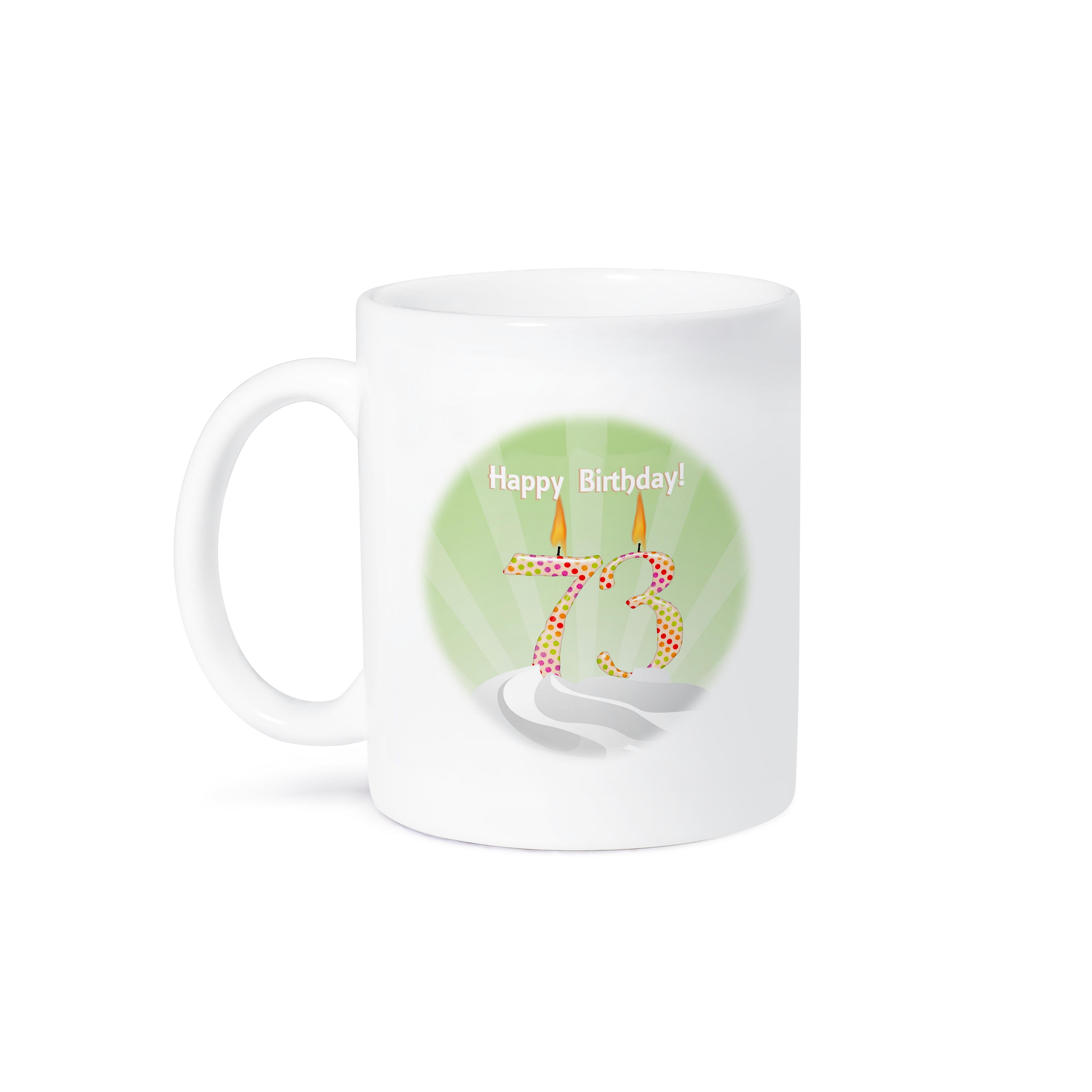 3dRose, Number 73 Candle with Colorful Dots on Top of Whipped Icing ...