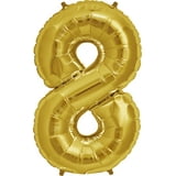 Number 8 Balloon, 32.5", Gold - Walmart.com