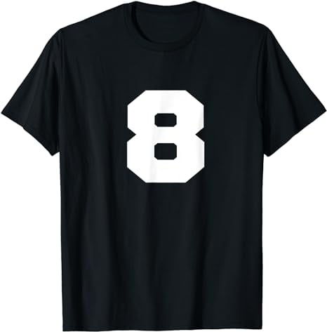 Number 8 Matching Numbers Birthday Varsity Sports Jersey T-Shirt ...