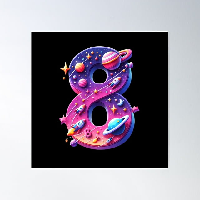 Number 8 Poster Wall Art, Modern Wall Decor For Living Room Bedroom ...